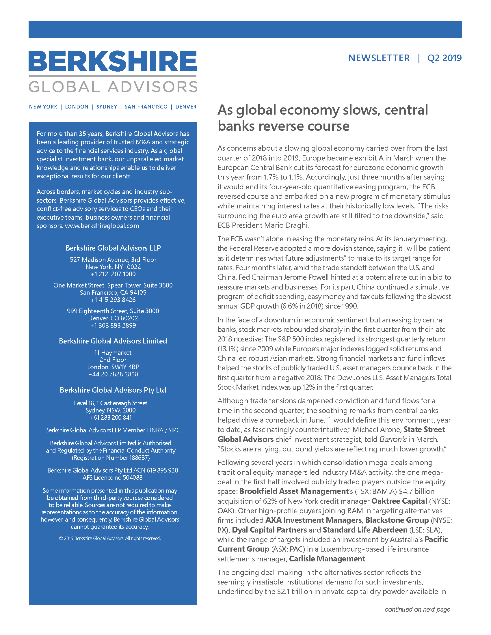 2019 Midyear Report - Berkshire Global Advisors
